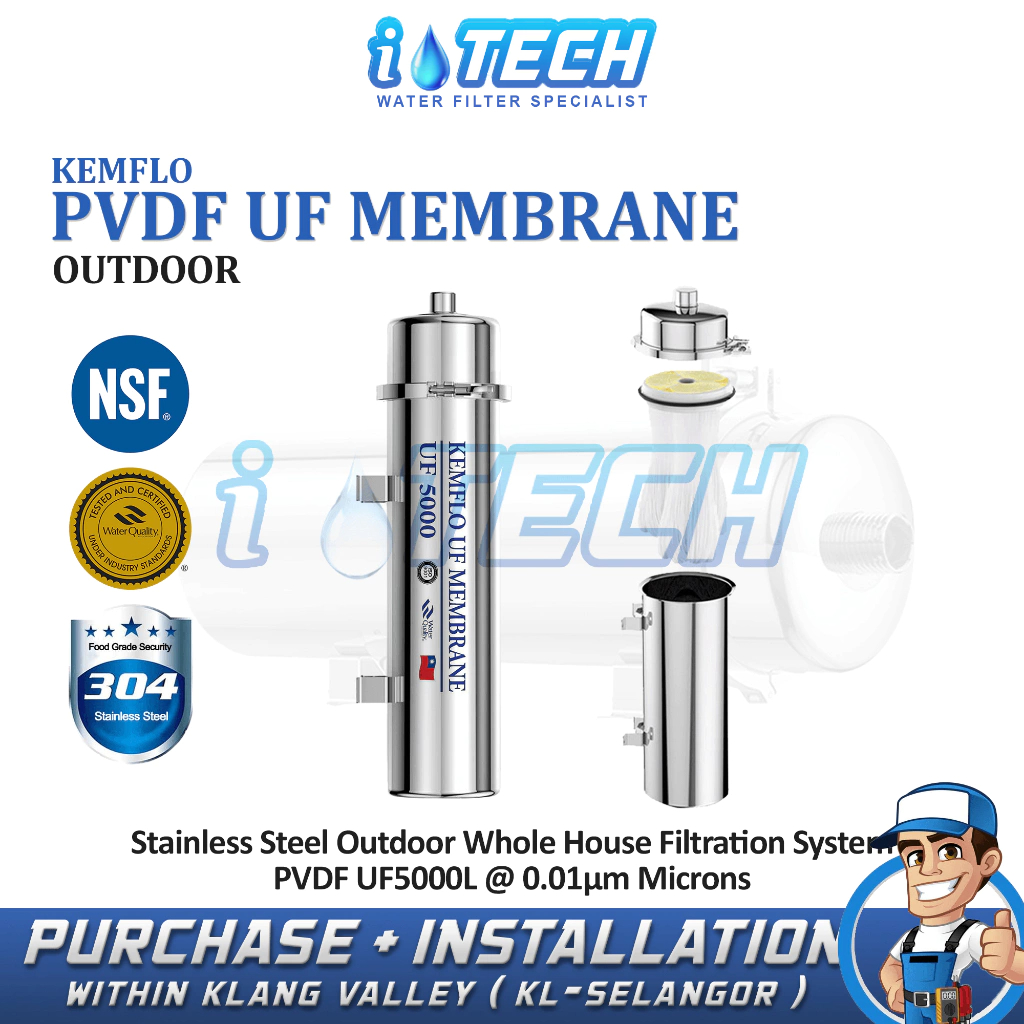 [FREE INSTALL] KEMFLO UF5000L PVDF UF Membrane Undersink / Outdoor ...