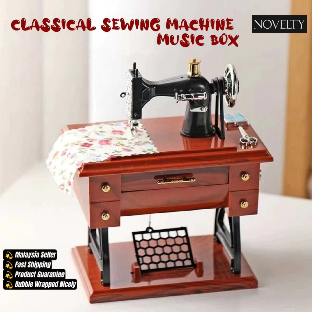 Classical Sewing Machine Music Box Kotak Muzik Mesin Jahit Retro ...