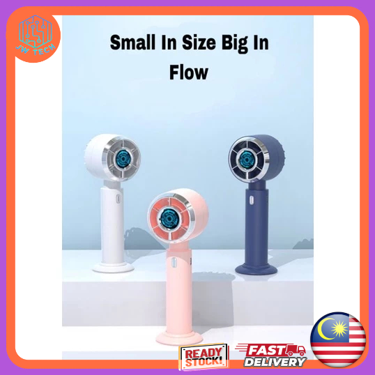 Mini Turbine Usb Fan Handheld Stand Rechargeable | Shopee Malaysia