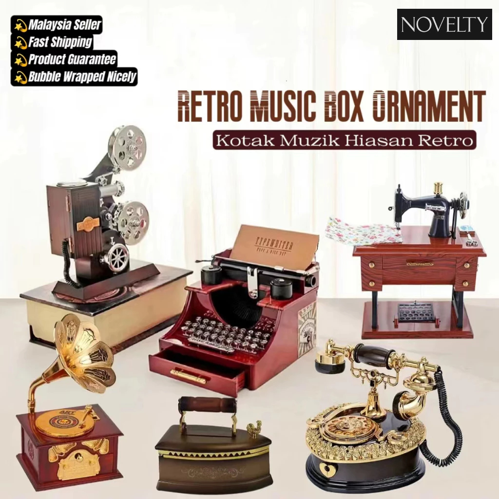 Retro Music Box Kotak Muzik Klasik Souvenir Cenderahati Hiasan Antik ...