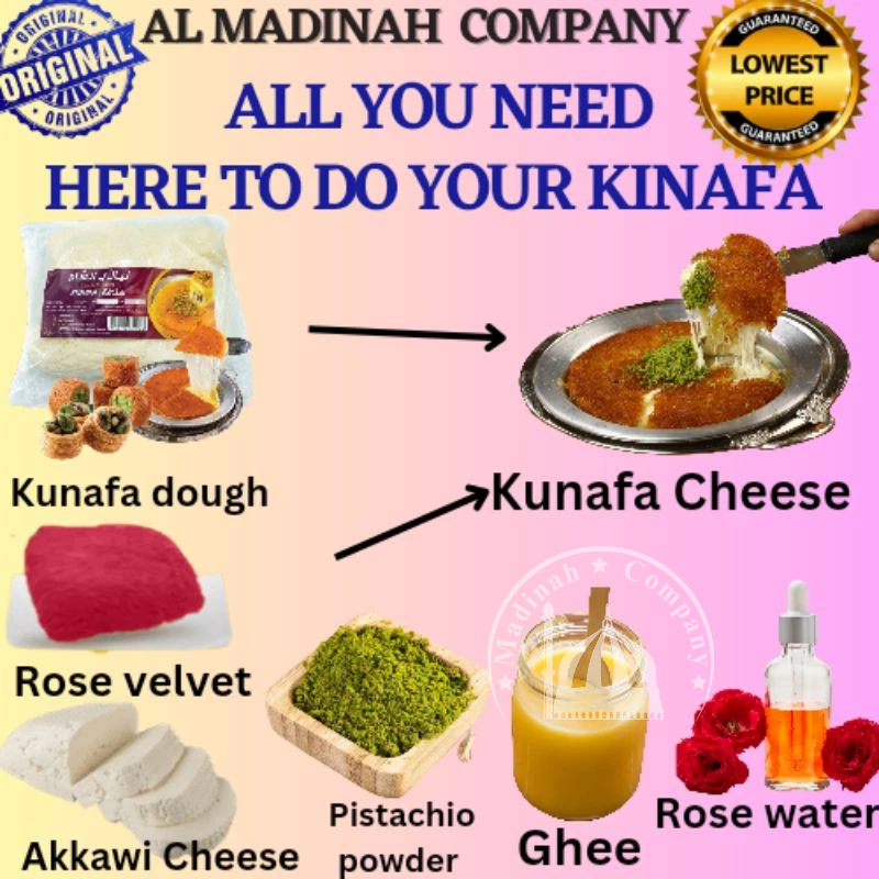 Kunafa Dough (500g) / kunafa pastry/Akkawi cheese /Baklava/Gee/pistacho ...