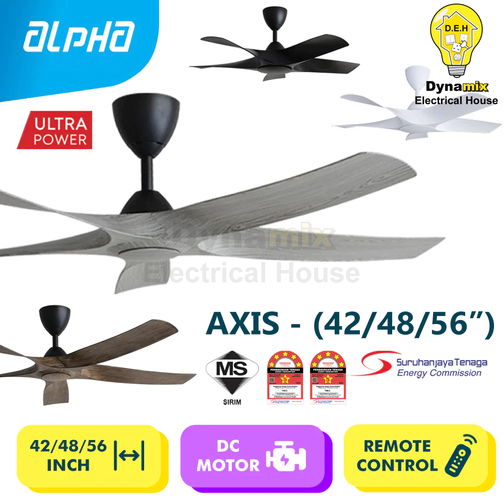 ALPHA Alkova Axis Ceiling Fan 42" 48" 56“ | DC Motor | 16 Speed Wind ...