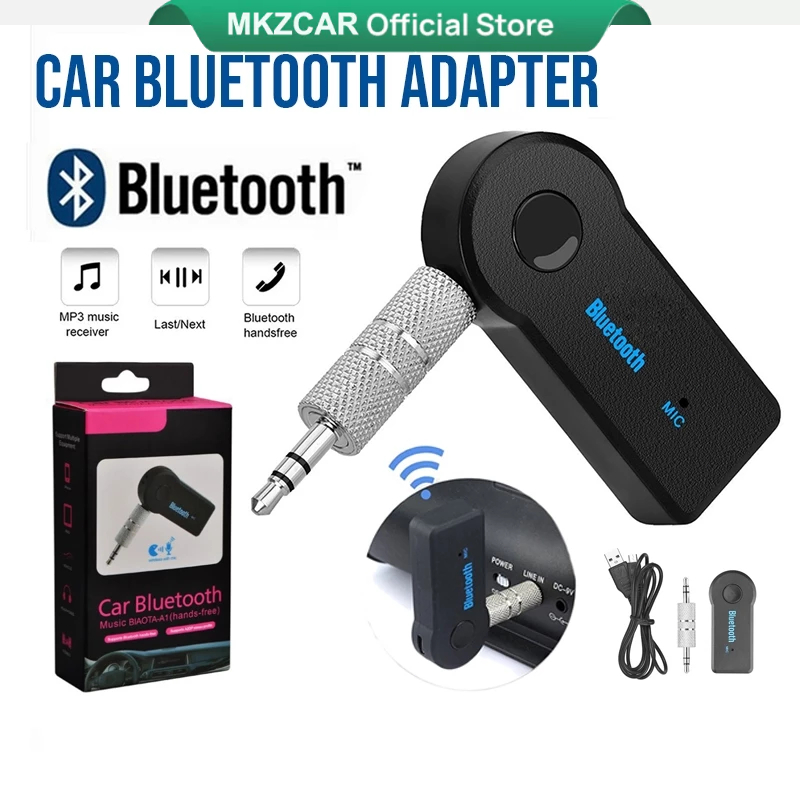 MKZCAR Aux Wireless Receiver Bluetooth Adapter USB Mini Stereo Audio ...