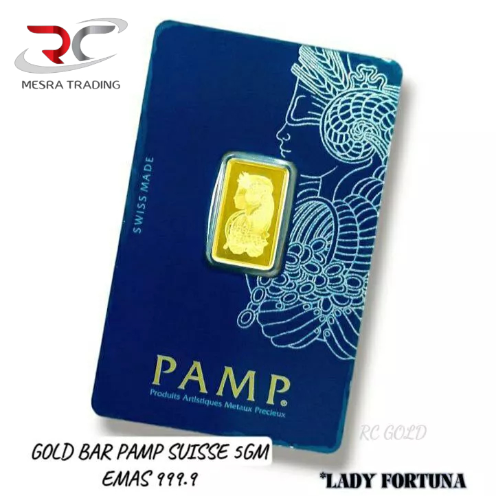 PAMP SUISSE 5GM GOLD BAR 999.9 5G GOLD MINTED BAR 999.9 LADY FORTUNA ...