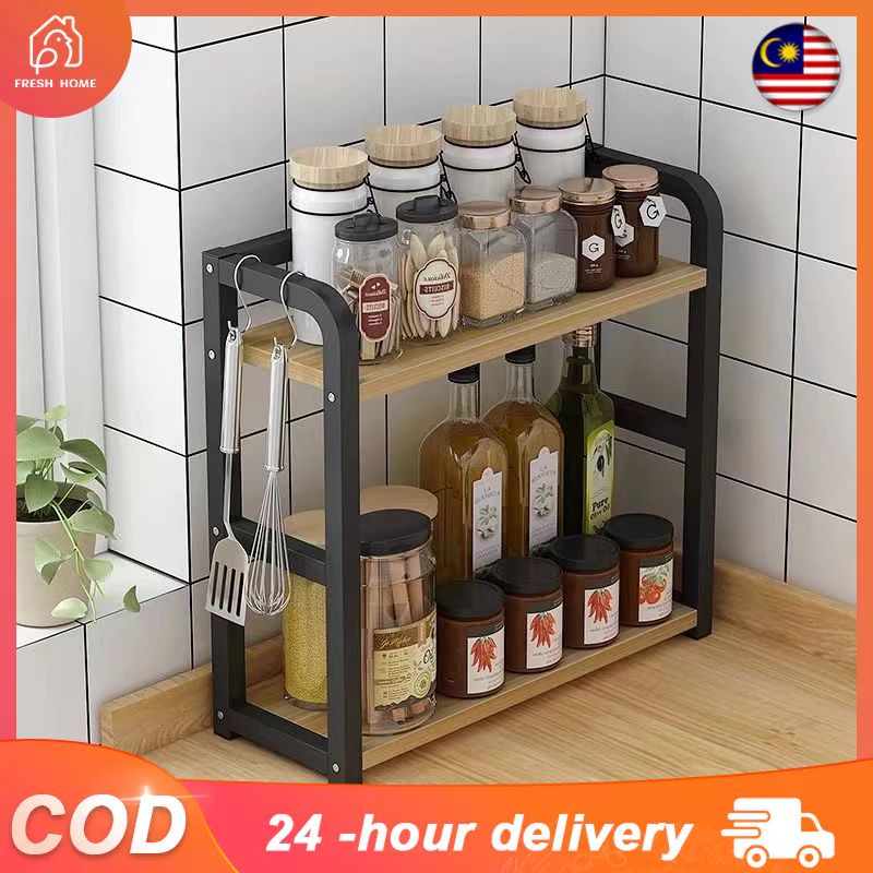 Kitchen Spice Rack Stainless Steel Seasoning Storage Rack Condiment ...