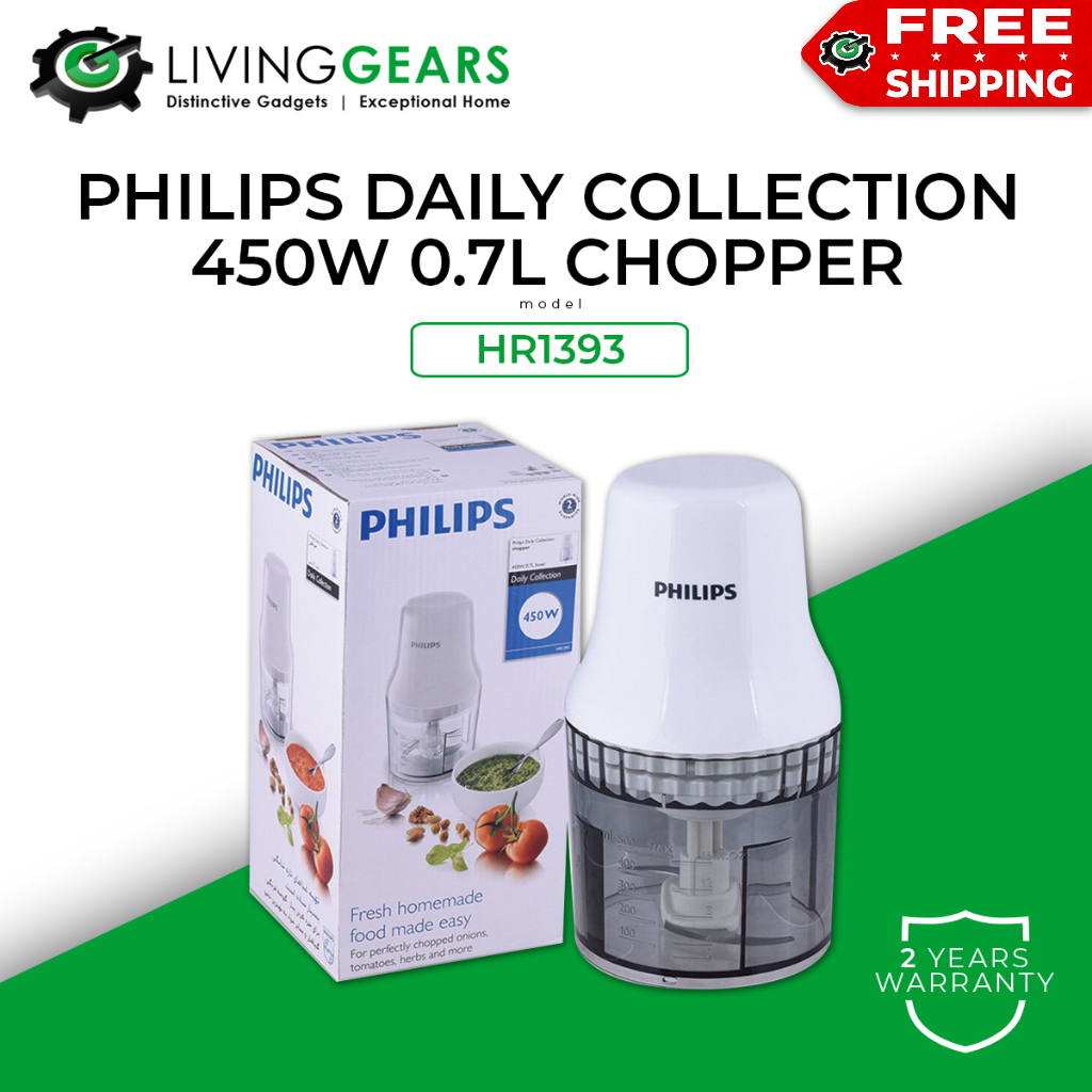 Philips 450W Daily Collection Electric Food Chopper 0.7L HR1393 (HR1393 ...