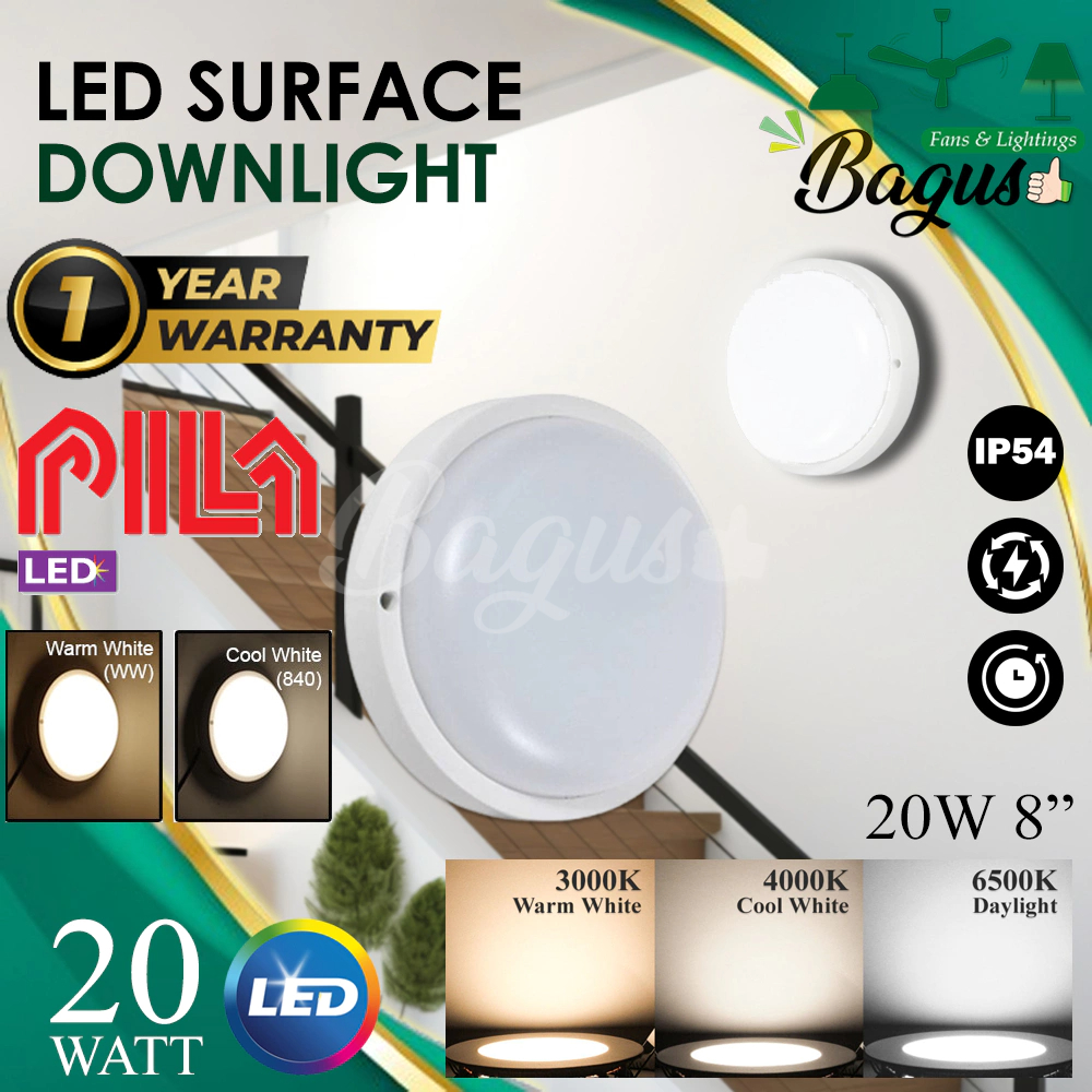 LED Surface Downlight - PILA LED Bulkhead 8" Ceiling Wall Lamp | 20 ...