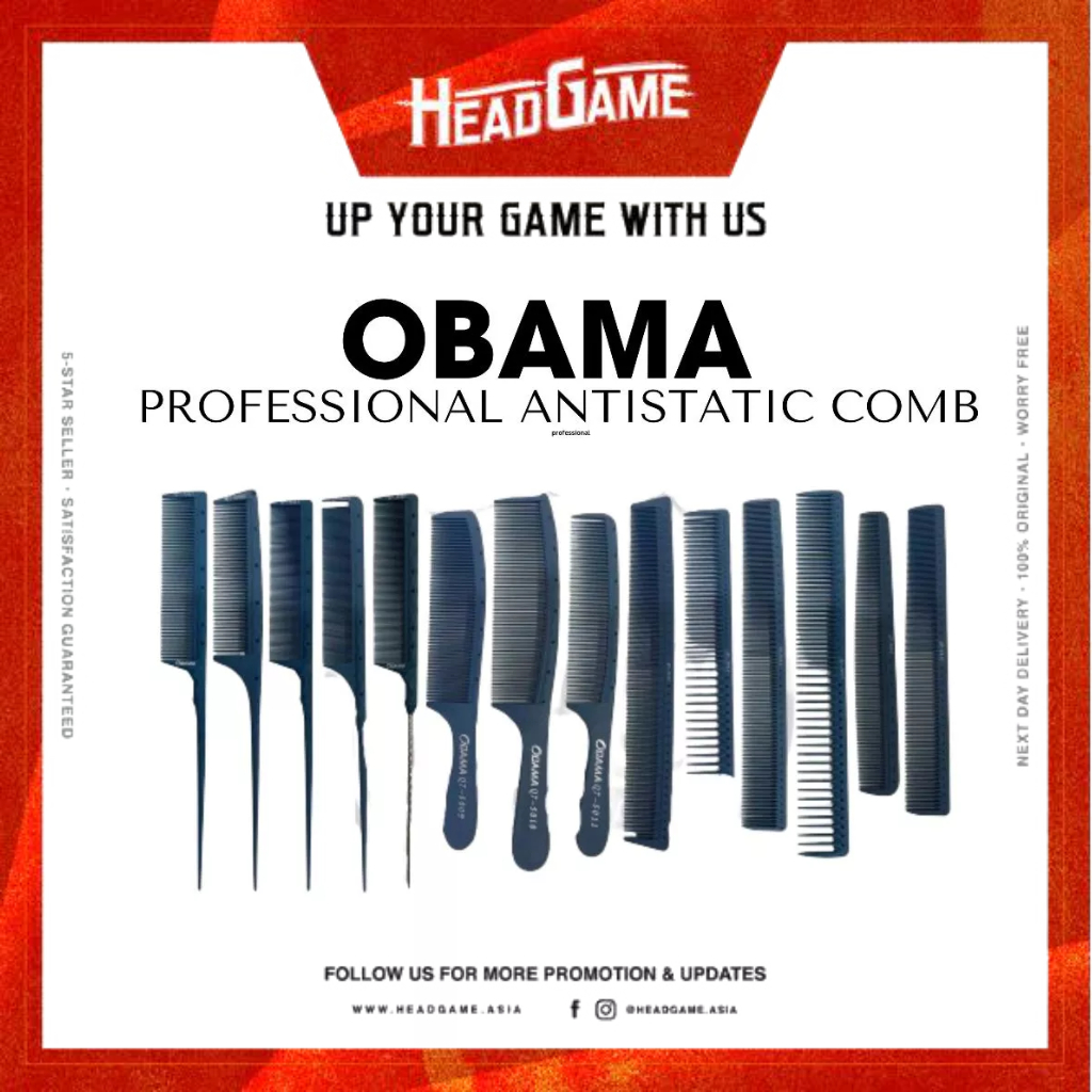 Obama Nano Carbon Comb Antistatic Random Color Comb / Sikat Rambut ...