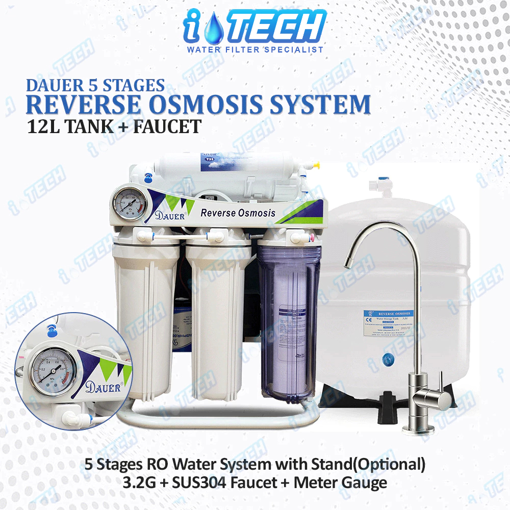DAUER 5 Stages Reverse Osmosis Ultra-Filtration System Undersink RO ...