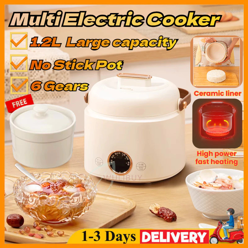 SALE🔥 Non Stick Mini Cooker Mini Portable Electric Stew Pot ...