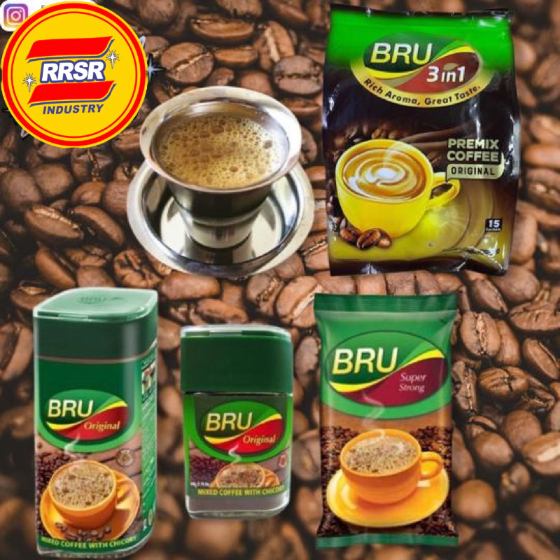 BRU COFFEE 50gm / 100gm / 200gm / 3 in 1 ( 15 sachets ) | Shopee Malaysia