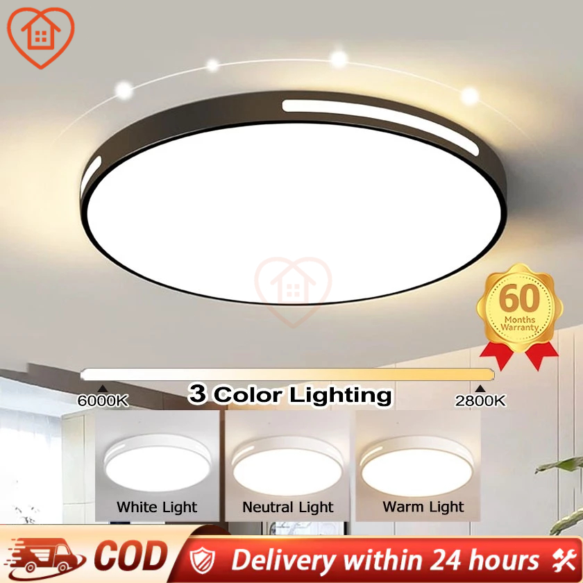📣LOWEST PRICE📣3 Color LED Modern Ceiling Light Bedroom Panel Lights ...