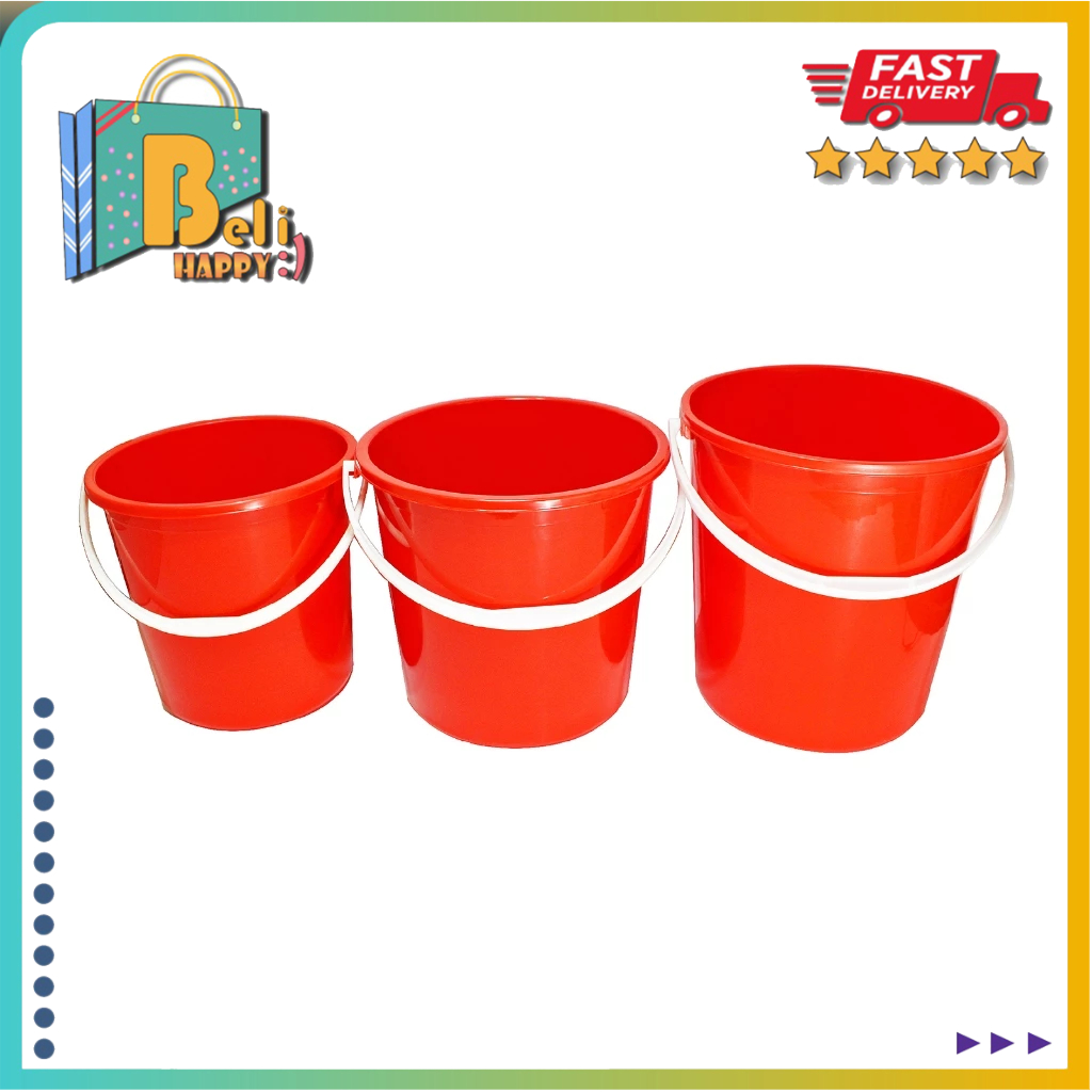 PCN Brand Round Plastic Bucket Pail/ Baldi/ Raining Pail/ Hujan Baldi ...