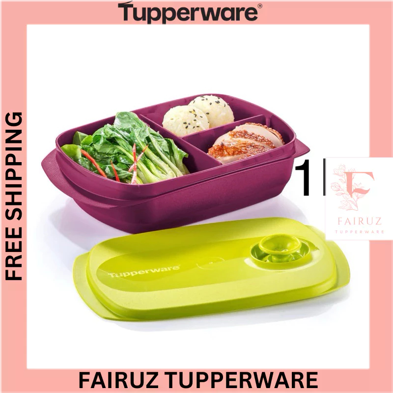 TUPPERWARE - REHEATABLE DIVIDED LUNCH BOX 1.0L KONTENA BEKAL | Shopee ...
