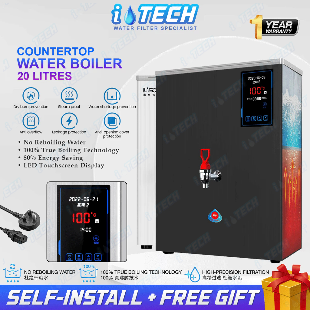 𝐈𝐔𝐈𝐒𝐎𝐍 Countertop Electric Water Boiler Hot 2000W 20L Stainless Steel ...