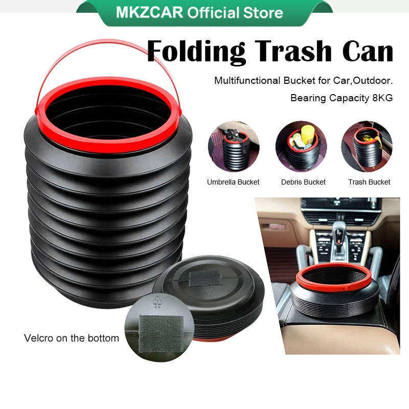 Car Folding Dustbin Can Trash Bin Rubbish Can Mini Hanging Back Seat ...