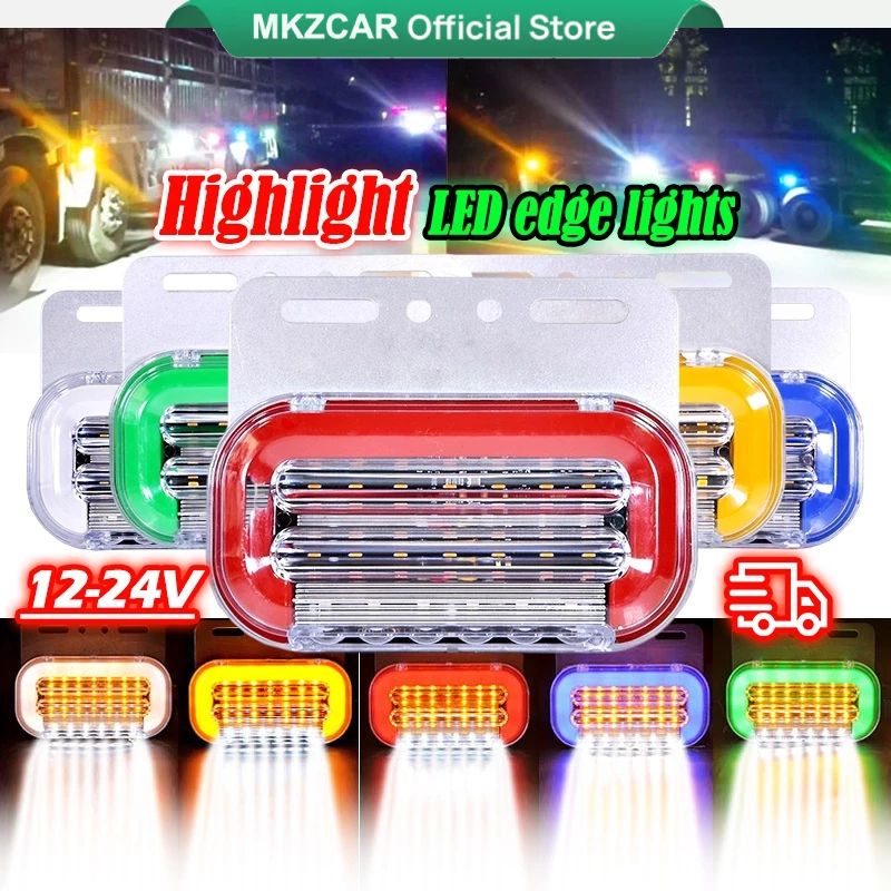MKZCAR Truck Lori LED Side Lamp LED Lori Lorry 12V 24V Double Colorful ...