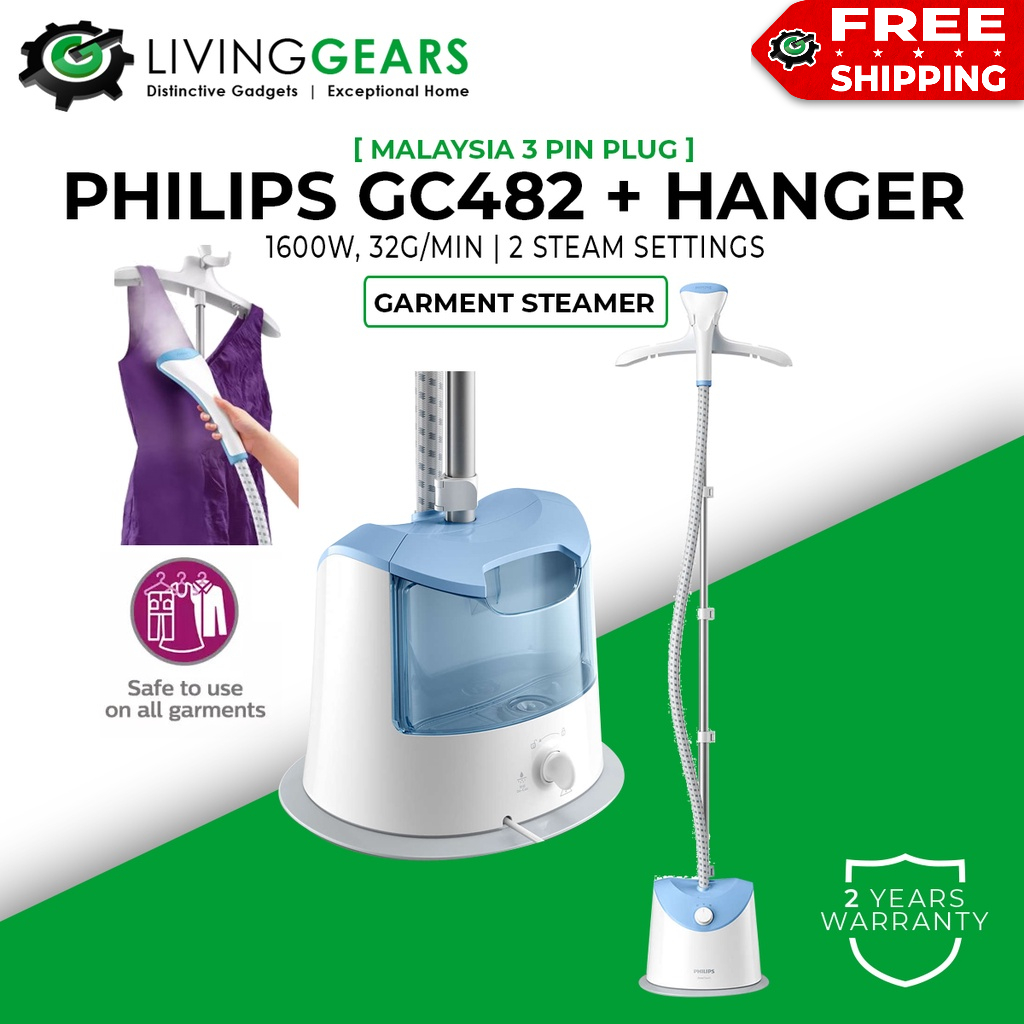 PHILIPS GC482 + HANGER Easy Touch Stand Garment Clothes Steamer (1600W ...