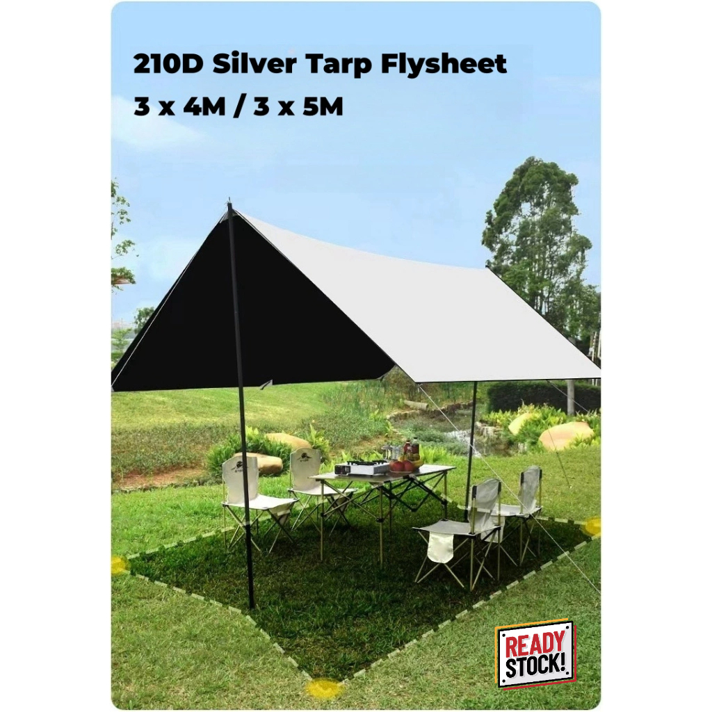 Flysheet 3x4M 3x5M Camping Ultralight Flysheet Camping Groundsheet Tent ...