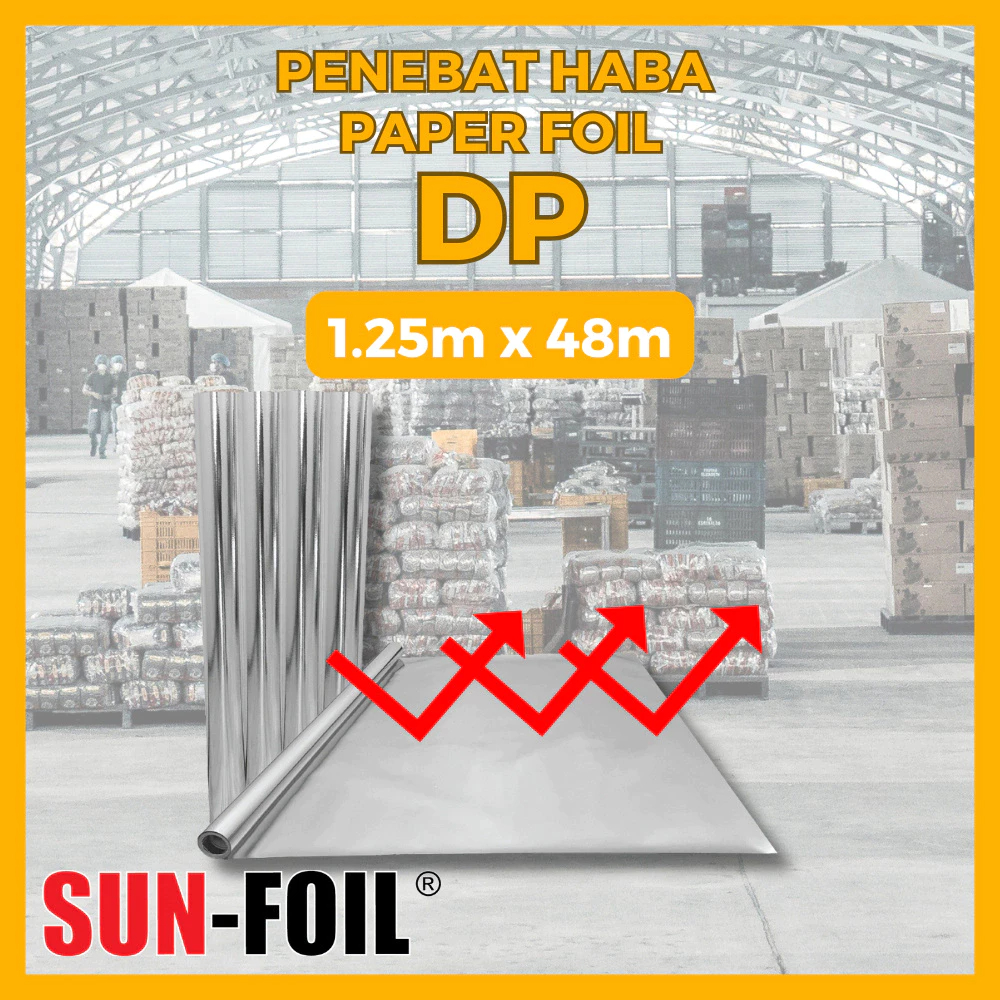 SUNFOIL DP (1.25m x 48m) Double Sided Paper Foil Aluminium Foil Heat ...