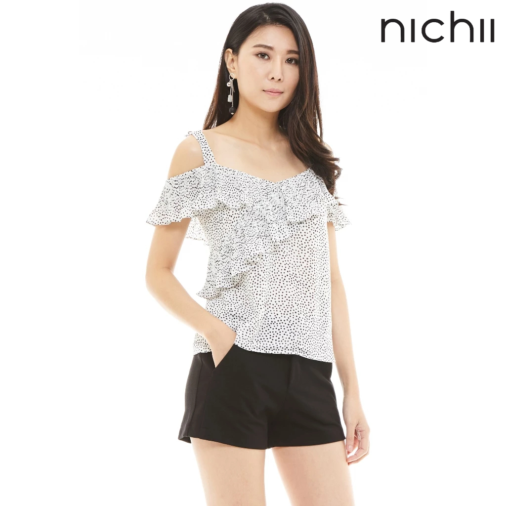 nichii Ruffled Off Shoulder Strap Top in Off White (WZ265-19011 ...