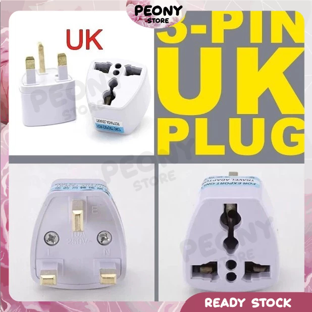3-Pin Universal Adapter Plug Head UK 3 Pin Malaysia China Plug Socket ...