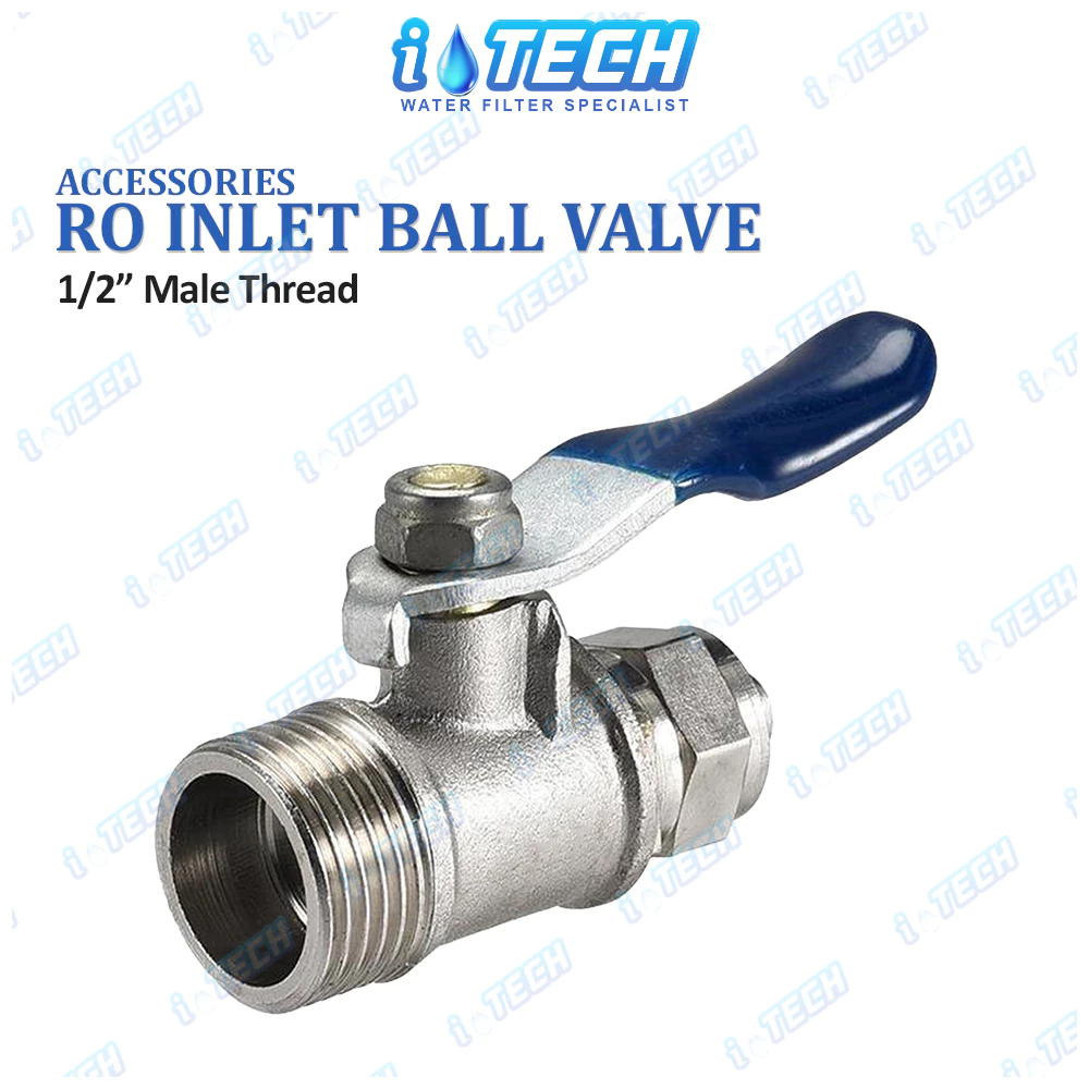 RO Inlet Ball Valve Adapter 1/2" Male Thread to 6mm/10mm Tube Connect ...
