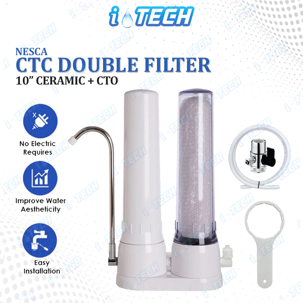 NESCA Super Slim Single CTC Double Clear Housing Indoor Water Filter ...