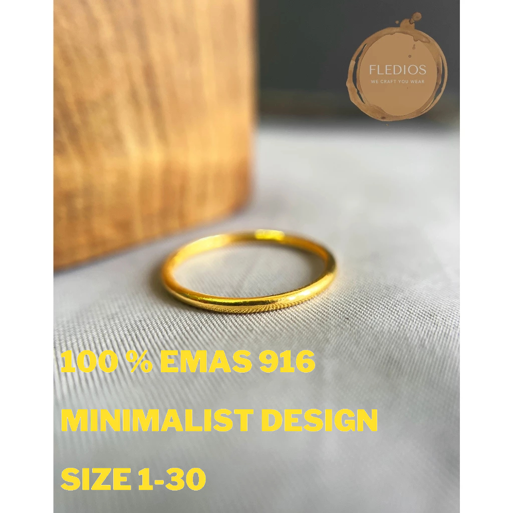 Fledios Hollow 916 Plain Ring Minimalis Cincin Belah Rotan 916 Hollow ...