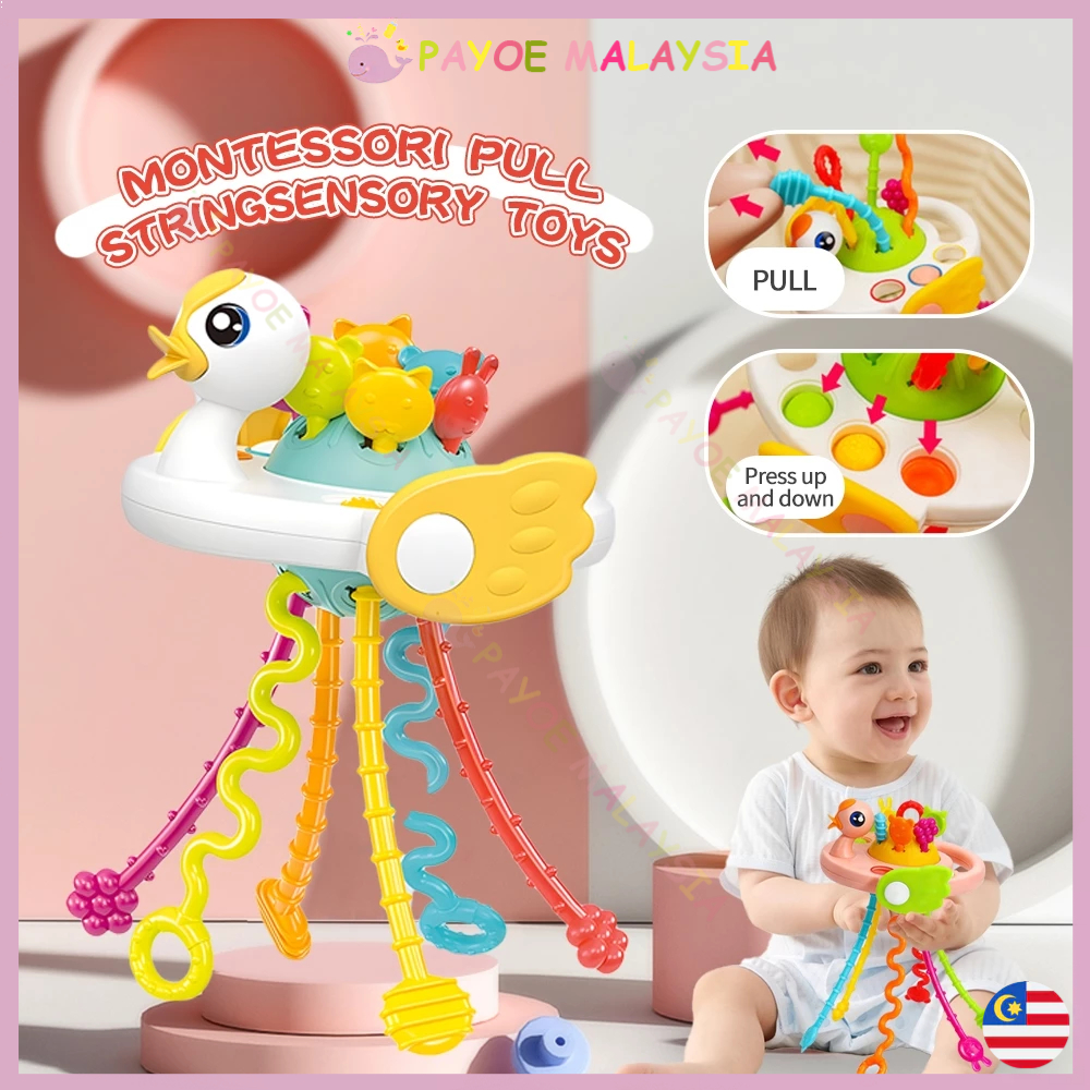 PAYOE 6in1 Octopus Pull String Baby Molar Toys Nweborn Rattle Teether ...