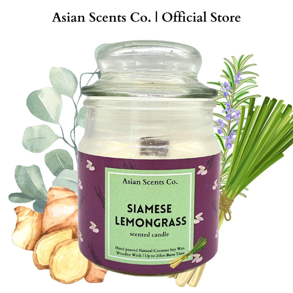 Asian Scents Co. Siamese Lemongrass Travel Size Scented Candle (80g ...