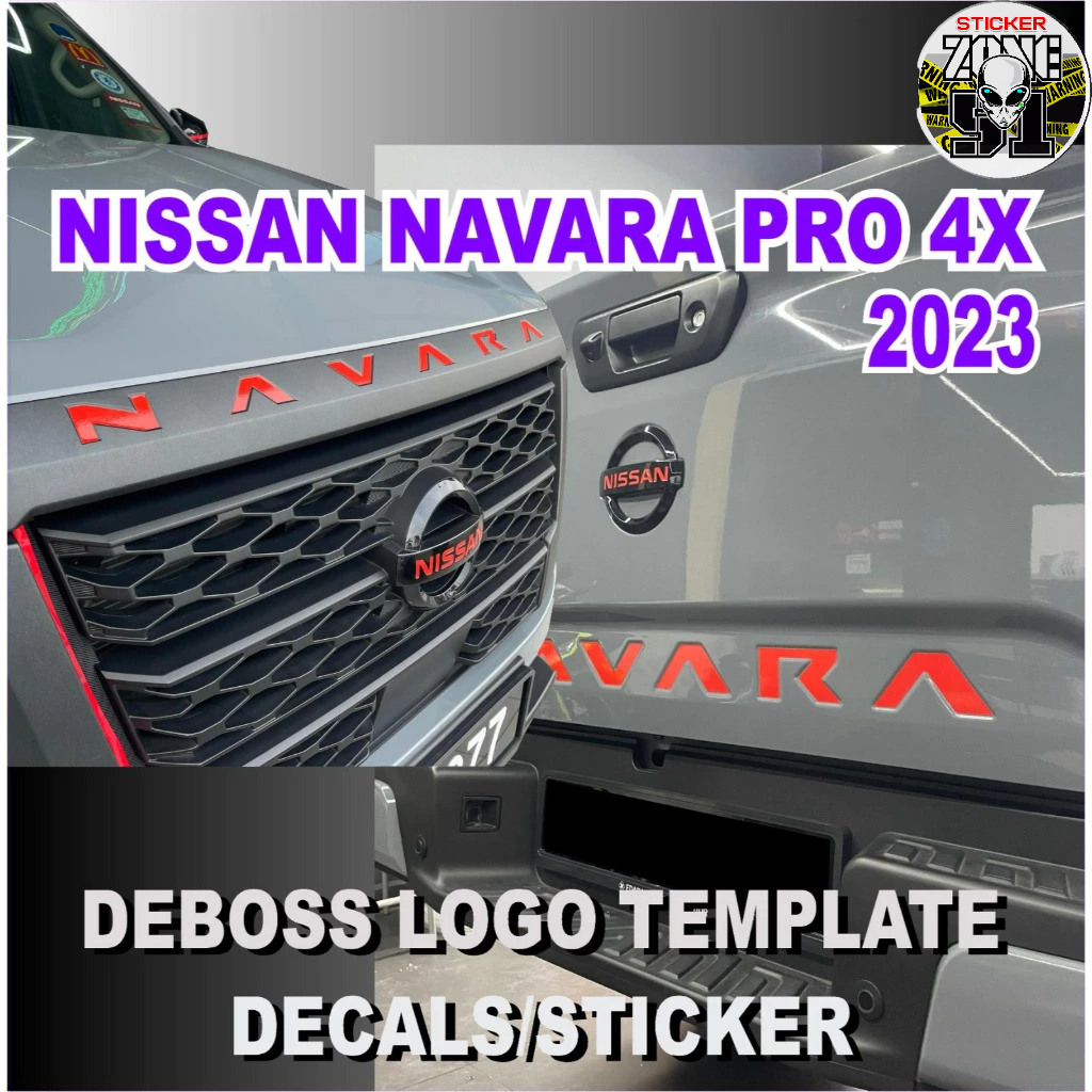 Nissan Navara Black Edition Front and Rear Bonet Deboss Sticker With ...