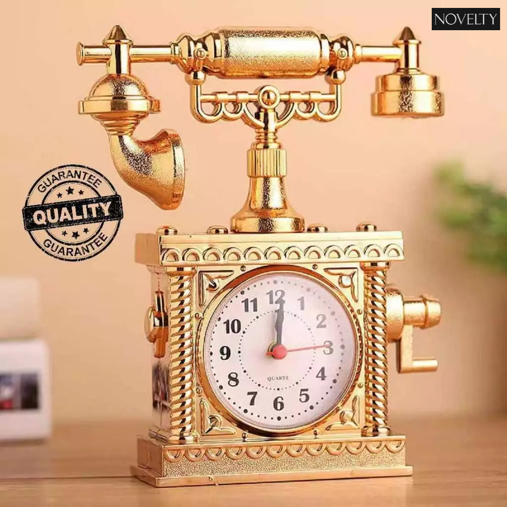 Classic Telephone Alarm Clock Jam Loceng Telefon Klasik Hiasan Meja ...