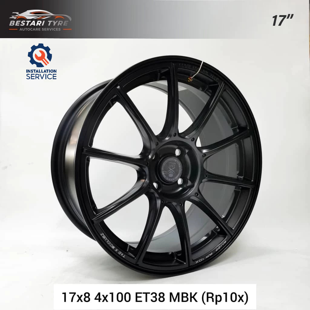 【Installation Available】RP10X RAXER FLOW FORMING 17 INCH 17x8 4x100 ET38 MBK READY STOCK SPORT ...
