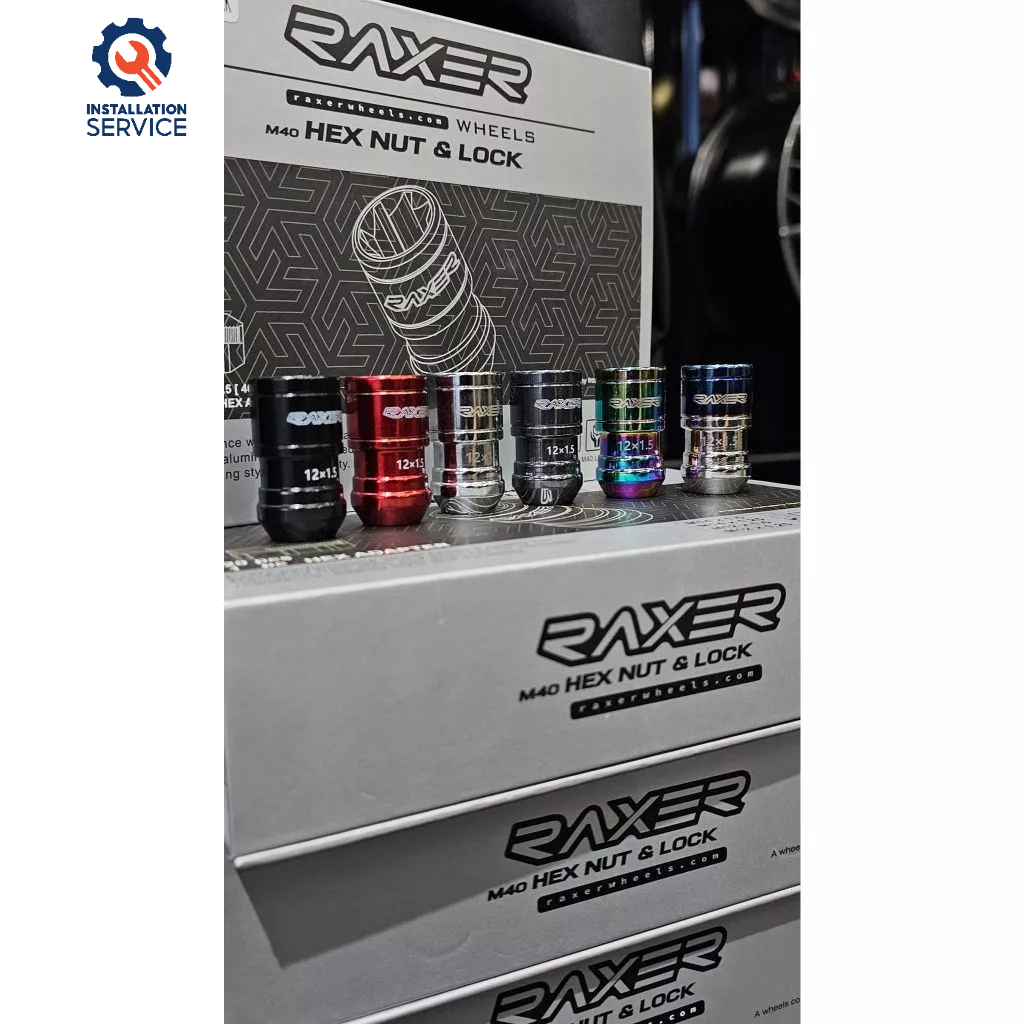 【Installation Available】Raxer Wheels M40 HEX NUT M12X1.5 Red Blue ...