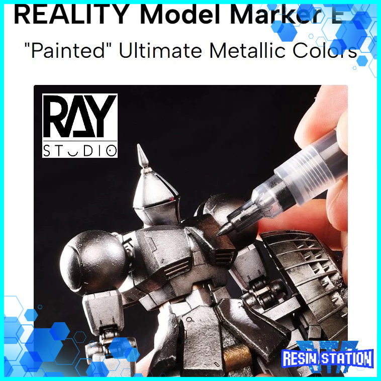 [Ray Studio] REALITY Model Marker EX (8 metallic colors set) for Gunpla ...