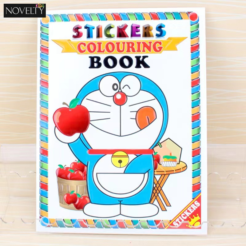 Doraemon Sticker & Coloring Book A4 Buku Mewarna Pelekat Kanak Tadika ...