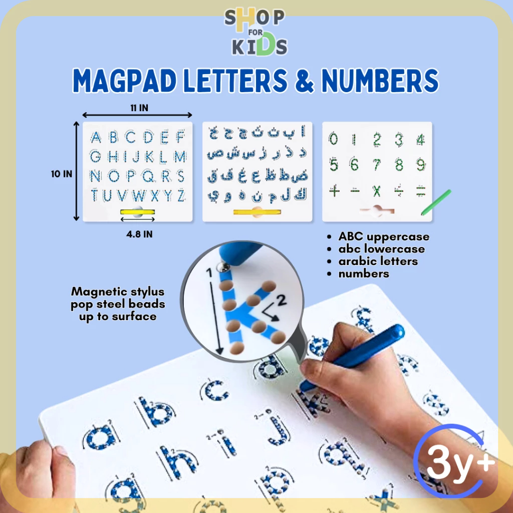 MAGPAD - MAGNETIC PAD LETTERS NUMBERS | Learn to Write ABC Arabic ...
