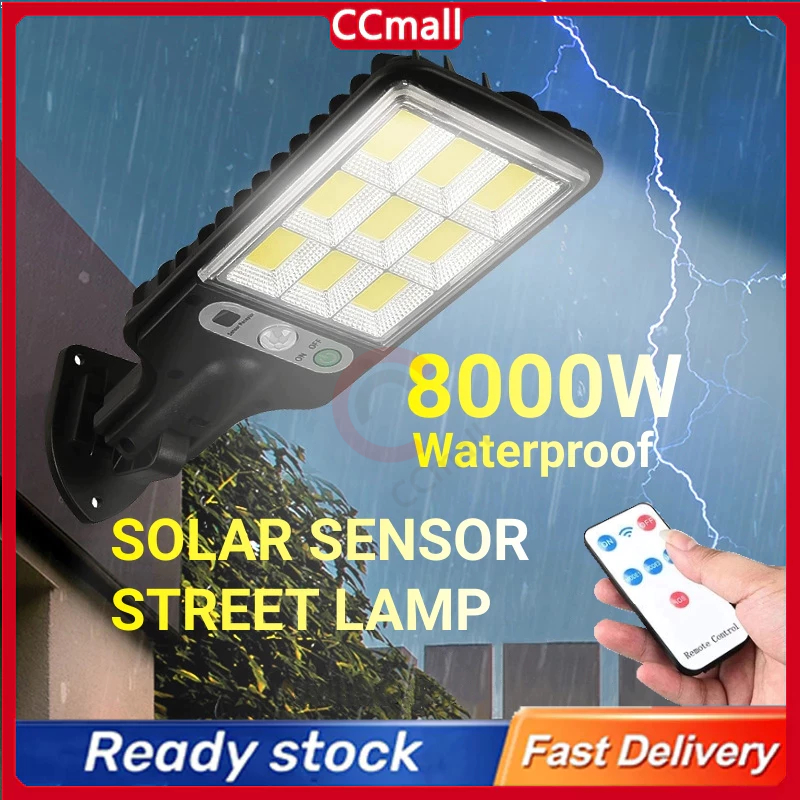 8000W Solar Light Lampu LED Solar Taman Street Solar Light Outdoor Lighting Motion Sensor Light ...