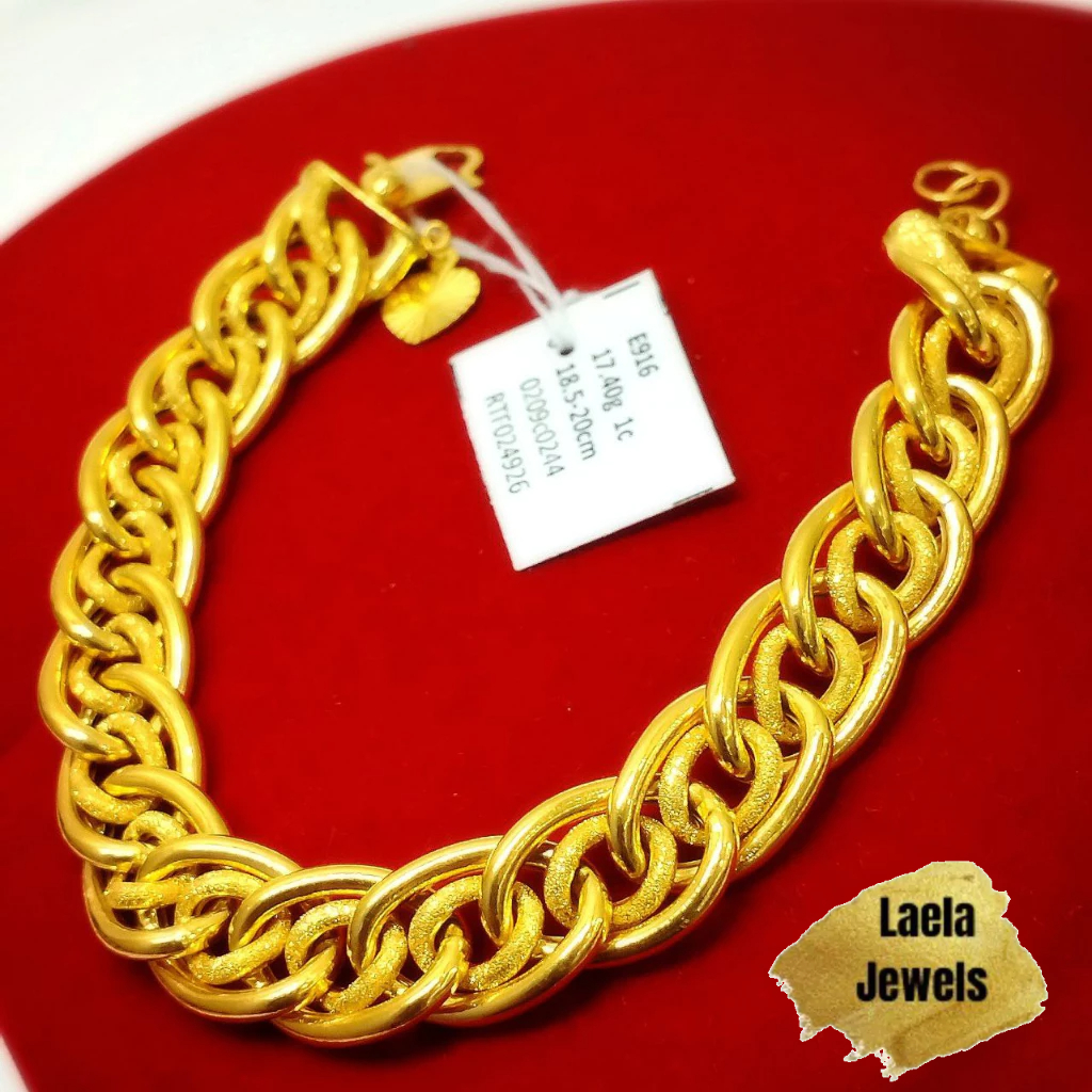 LAELA RANTAI TANGAN SIMPUL HOLLOW EMAS TULEN 916 | Shopee Malaysia