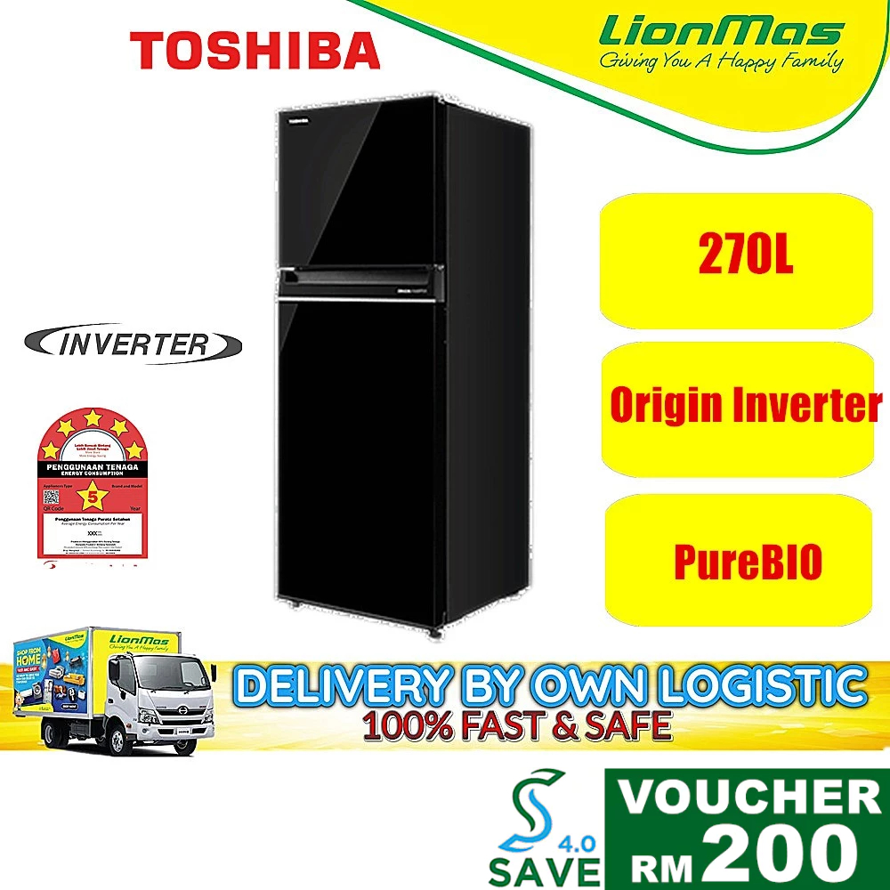 Toshiba 270L Origin Inverter Refridgerator RT300WE PMY (UK) FRIDGE ...