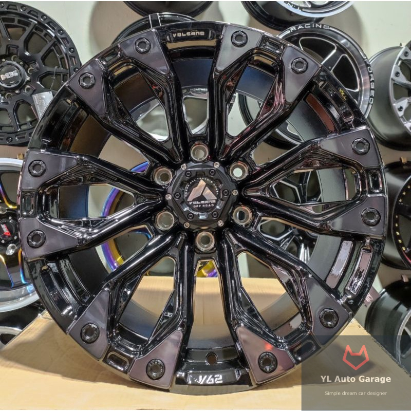 [4x4] Raxer Volcano V62 Sport Rim [Gloss Black] 18x9.5JJ ET5 (6x139.7 ...