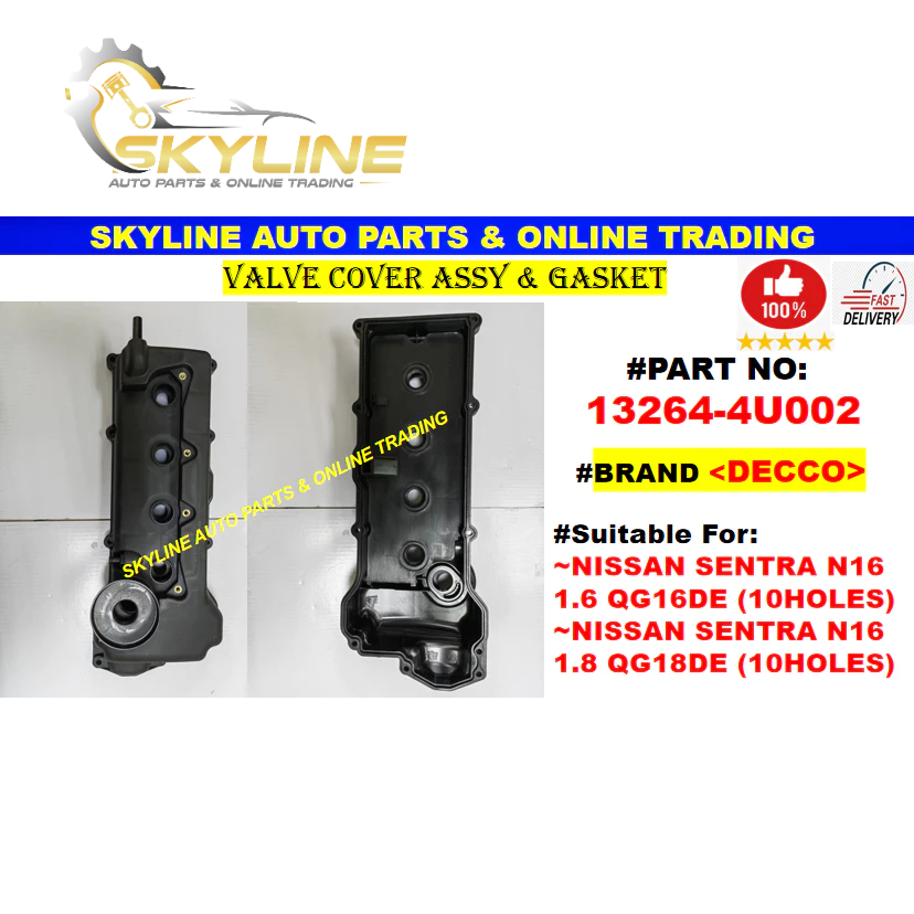 13624-4U002 Valve Cover Assy Nissan Sentra N16 1.6 1.8 QG16DE QG18DE ...