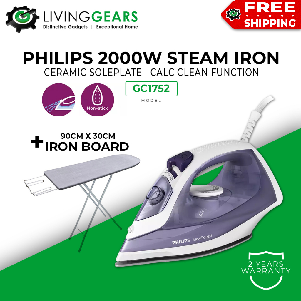Philips GC1752 EasySpeed Steam Iron 2000W (GC1742/36) / Ironboard ...