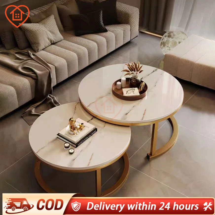 📣LOWEST PRICE📣Meja Bulat Ruang Tamu Round Living Room Table Set Coffee ...