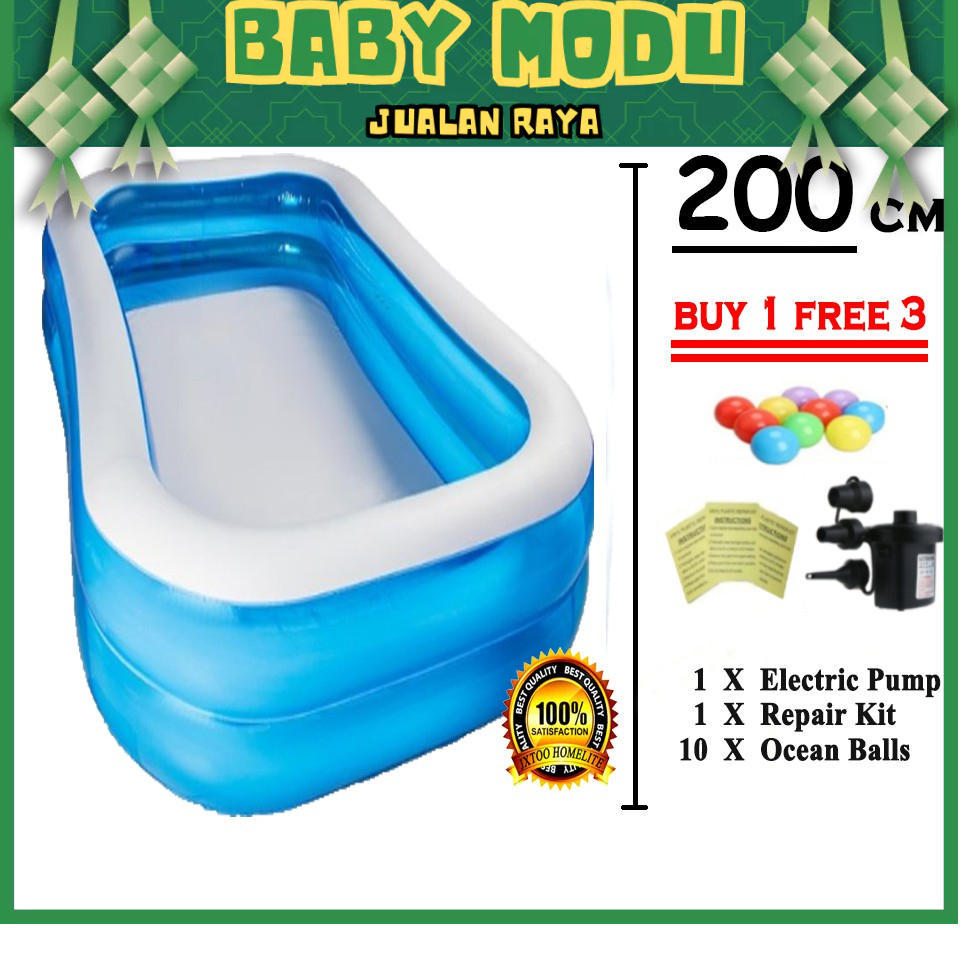 [Shopee Cheapest] Kolam Renang Keluarga Kids Swimming Pool Inflatable ...