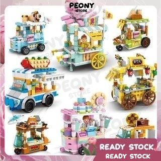【READY STOCK】MINI Building Blocks DIY MINI FOOD STREET Building Bricks ...