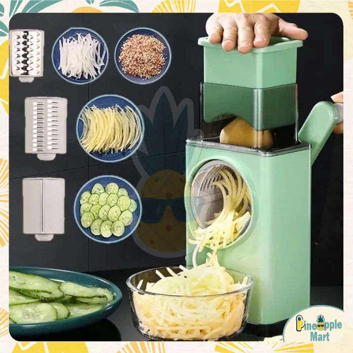 【3 IN 1】 Vegetable Cutter & Slicer Kitchen Cookware Grinder Stainless ...