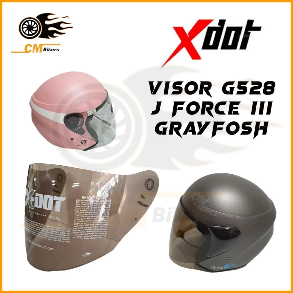 ( Visor Only ) Xdot G528 B SERIES Helmet Visor Tinted with Side Cover ...
