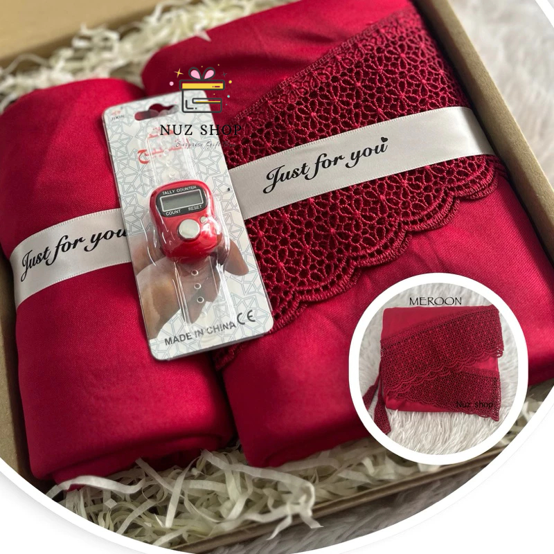 SET GIFT BOX UNTUK PEREMPUAN TELEKUNG LACE AISYAH | Shopee Malaysia
